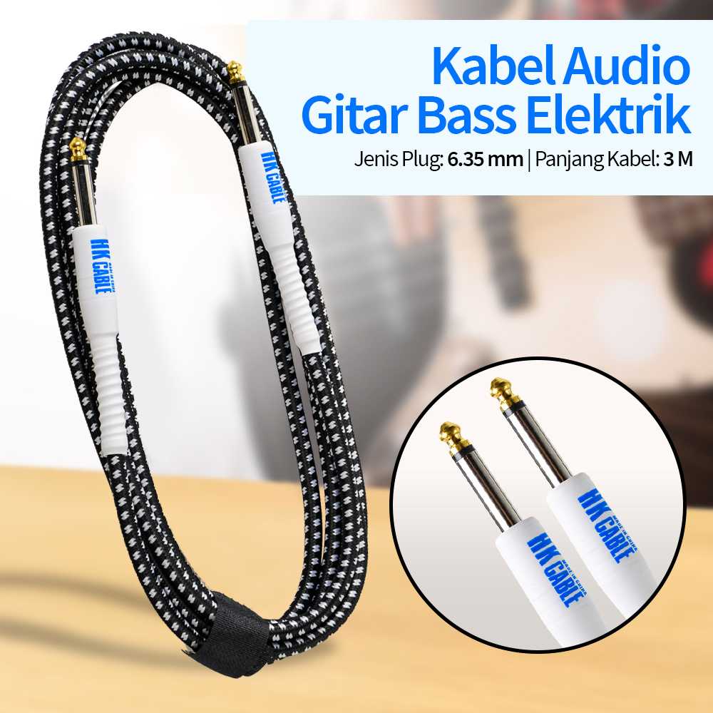 Jual HK Cable Kabel Audio Gitar Bass Elektrik 6.35mm 24 AWG OFC