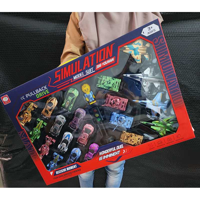 Jual MAINAN SIMULASI MOBIL MOBILAN RACING PULL BACK CAR ISI 24PCS