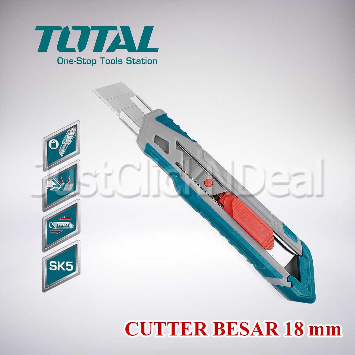 Jual TOTAL Pisau Cutter Besar 18 mm Snap off Blade Knife | Jakmall.com