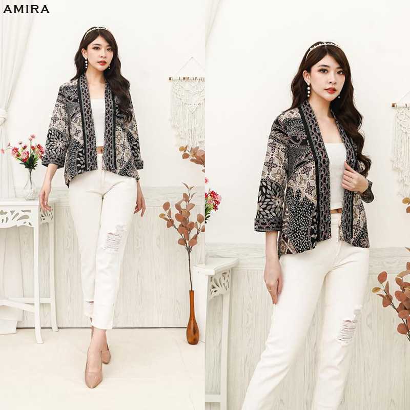 Jual Amira Outer Blazer Batik Wanita Outer Batik Rompi Wanita