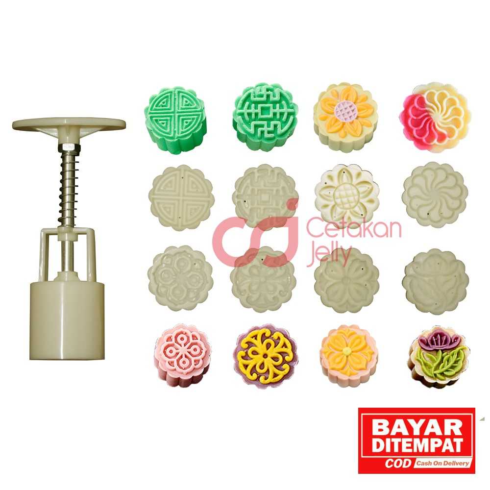 Jual CJ Cetakan Moon Cake Bulat 25 gr 8 Design | Jakmall.com