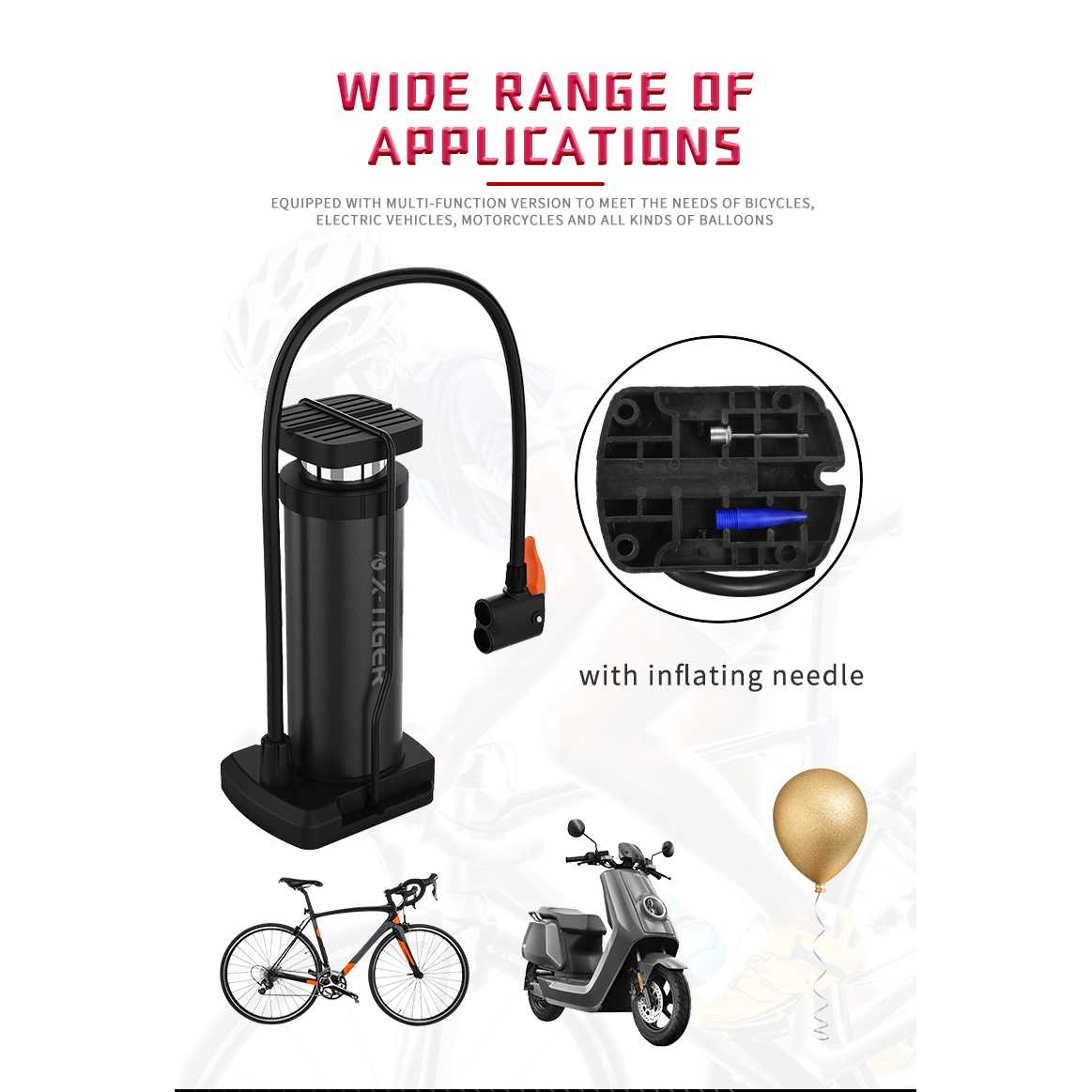 Jual X-TIGER Pompa Angin Sepeda Serbaguna Portable Pump - BM4515