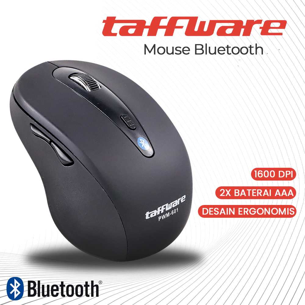 Jual Taffware Mouse Bluetooth 5.2 Optical Ergonomic Design 1600