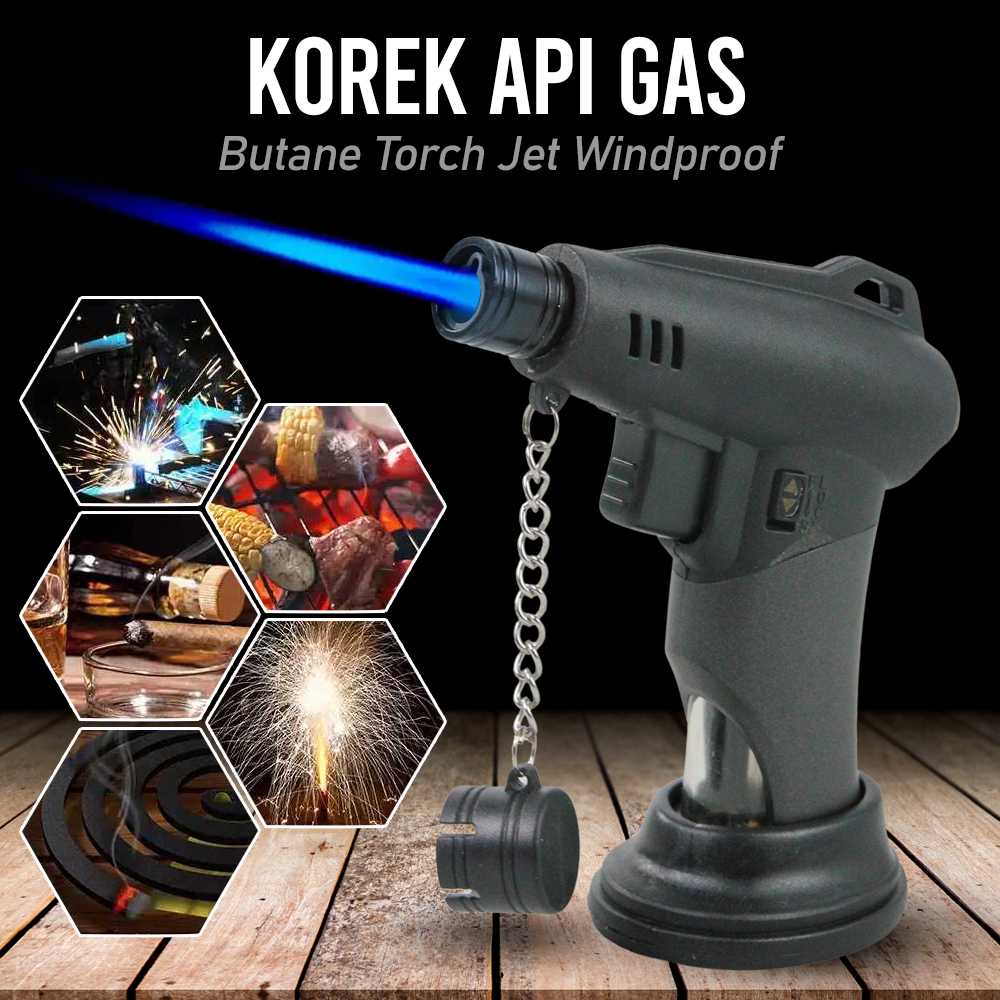 Jual Hong Lu Pemantik Korek Api Gas Butane Torch Jet Windproof