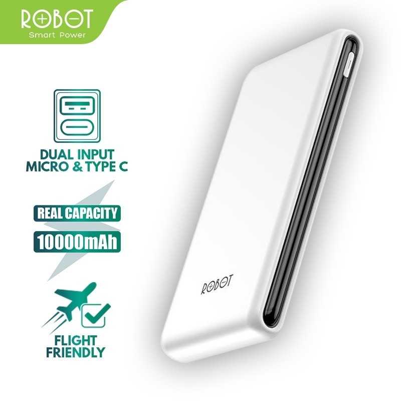 Jual PowerBank ROBOT 10000mAh RT180 Dual Input Port Type C