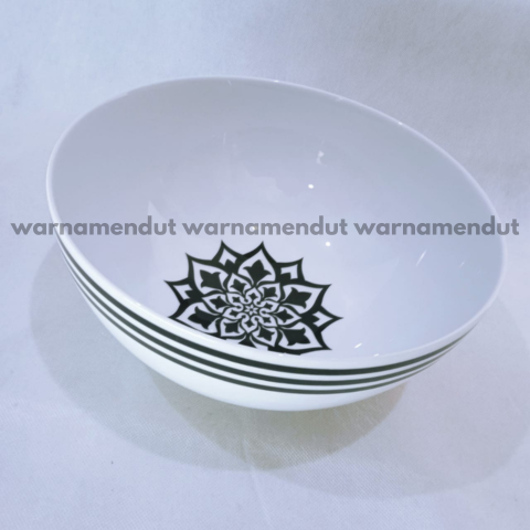Jual WMO IKHEMB Mangkuk makan saji elegan bunga putih garis