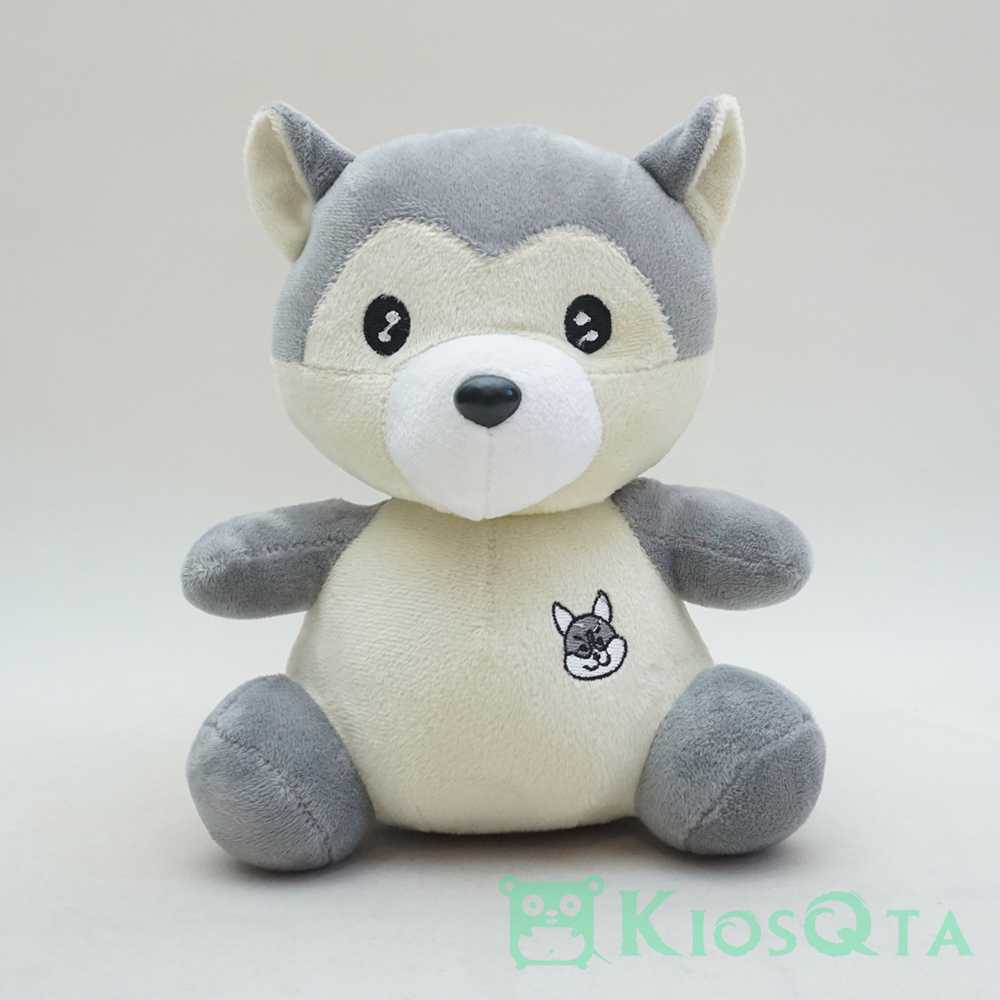 Jual boneka anjing siberian husky duduk abu abu medium | Jakmall.com
