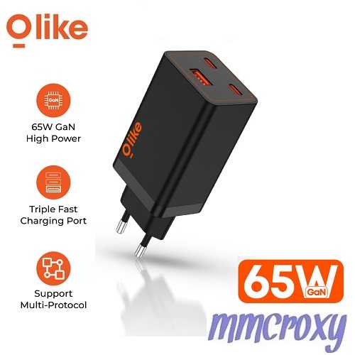Jual Olike GaN1 Adapter Charger Triple Port Fast Charging 65W