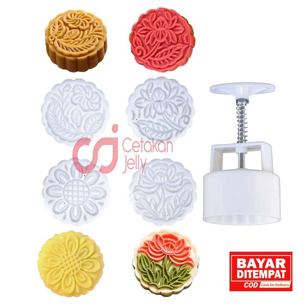 Jual CJ Cetakan Mooncake Moon Cake Kue Satu Bulat 125 gr Isi 4