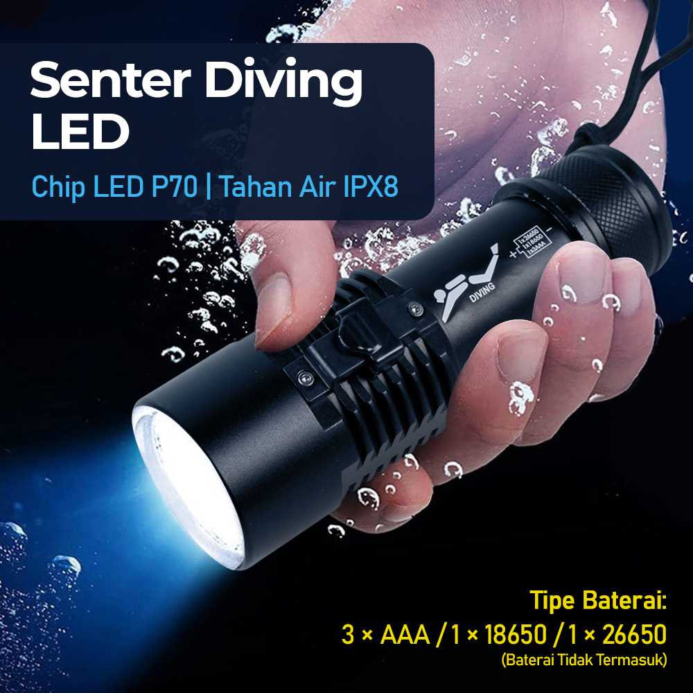 Jual G-Gourd Senter LED Diving Flashlight Long Range Waterproof