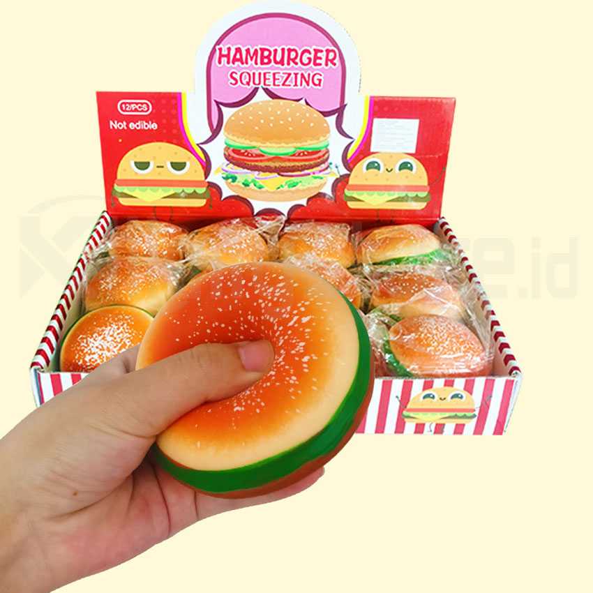 Jual Hamburger Squishy Toys Mainan Remas Burger Prank Anti