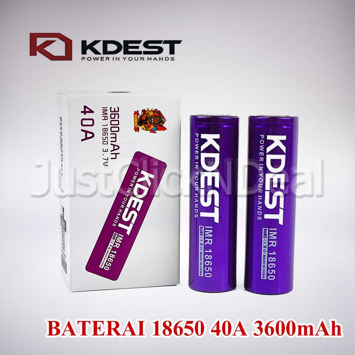 Jual KDEST Baterai 18650 40A 3600mAh Original Authentic | Jakmall.com