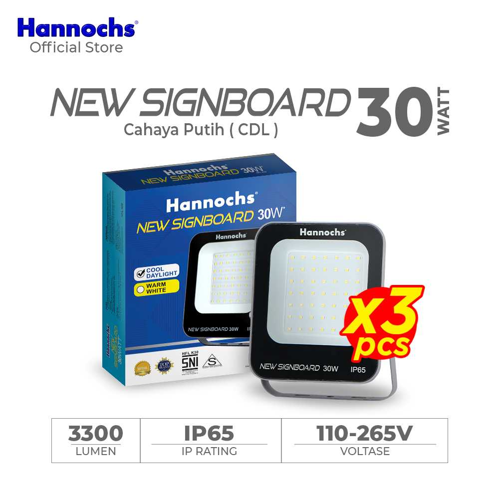 Jual Hannochs Lampu Sorot LED New Signboard 30 watt Cahaya Putih