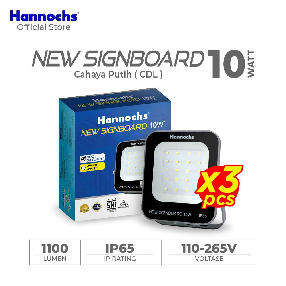 Jual Hannochs Lampu Sorot LED New Signboard 10 watt Cahaya Putih