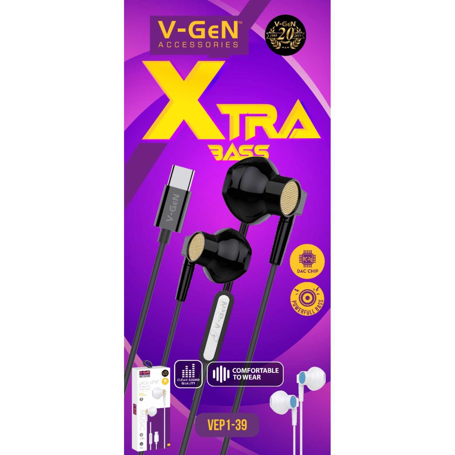 Jual Earphone V-GeN VEP1-39 Wired Handsfree Type C DAC Chip