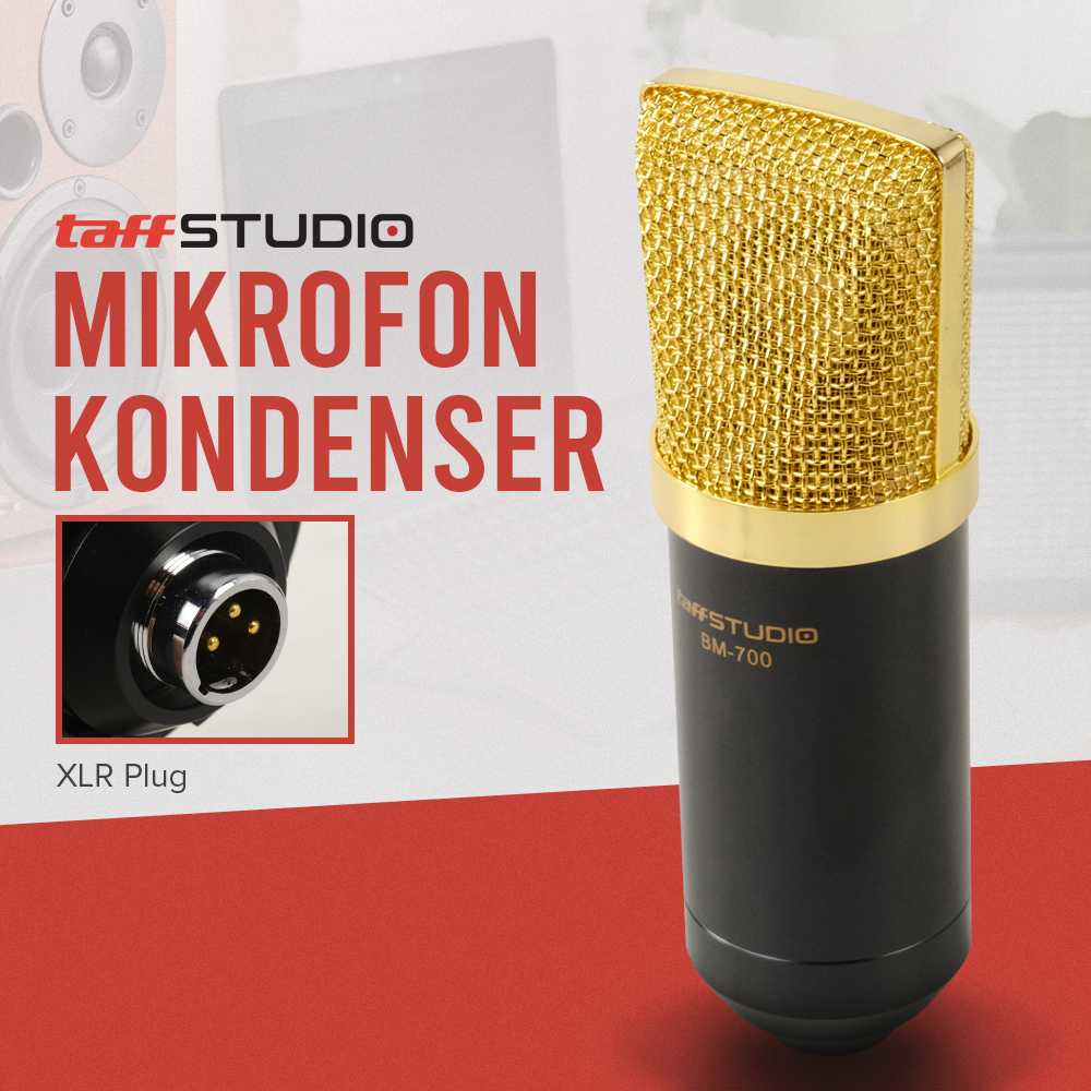 Jual TaffSTUDIO Mikrofon Kondenser Studio Mic XLR with Shock
