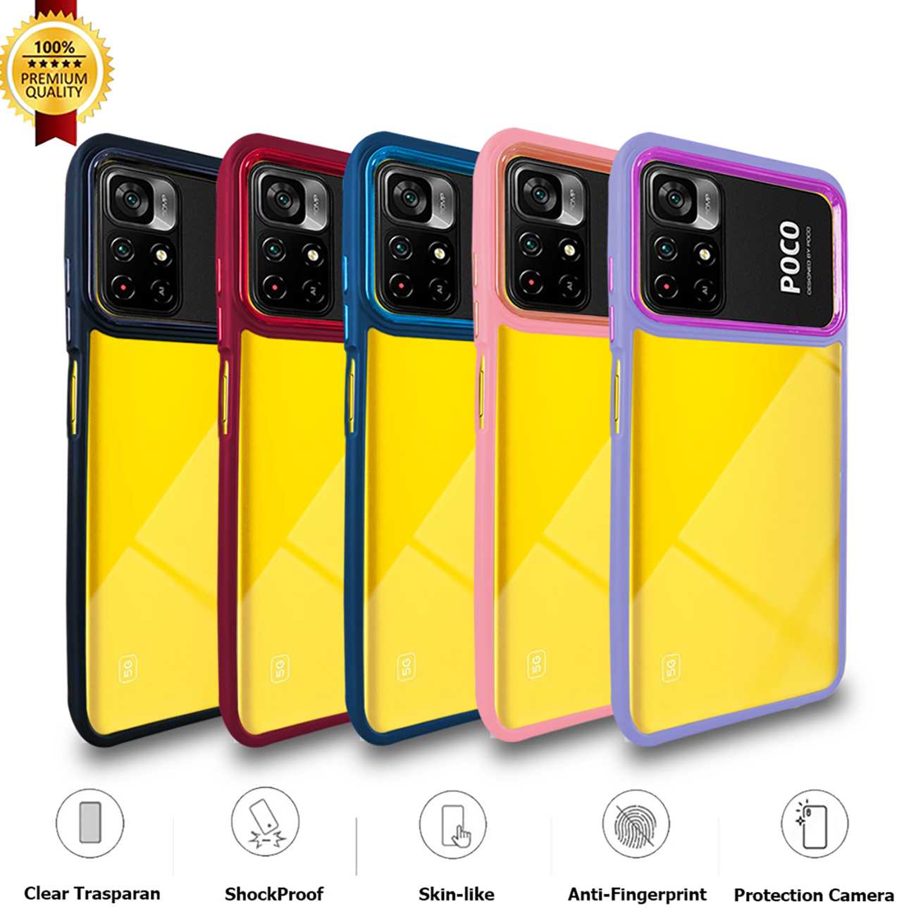 Jual Case Xiaomi Poco M4 Pro 4G Hybrid Chrome Transparant Clear