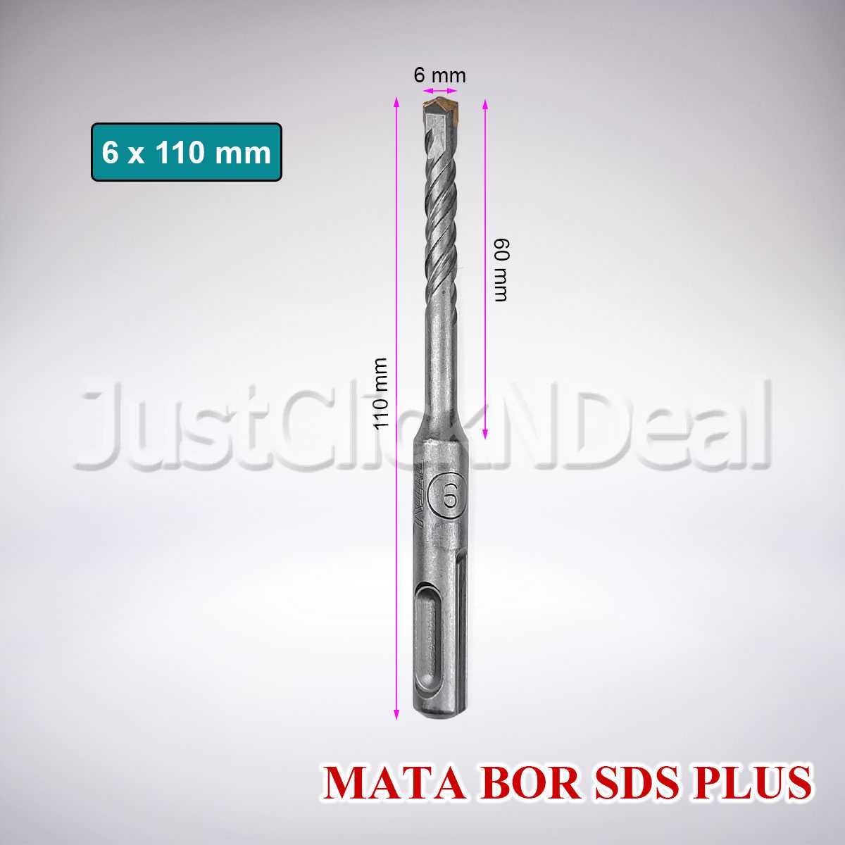 Jual TOTAL Mata Bor Tembok Beton SDS Plus 6 - 14 mm Hammer Drill