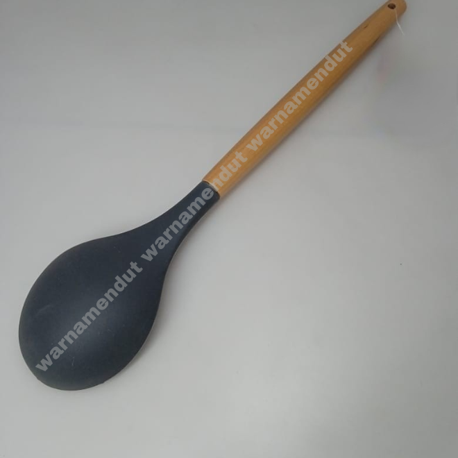 Jual Sendok sop sayur kuah silikon gagang kayu WMO CY0933