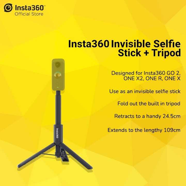 Jual Insta360 Invisible Selfie Stick + Tripod Insta 360 | Jakmall.com