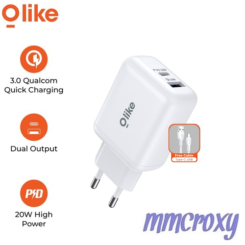 Jual Olike C401 Adapter Charger Dual Port PD20W QC18W With Kabel