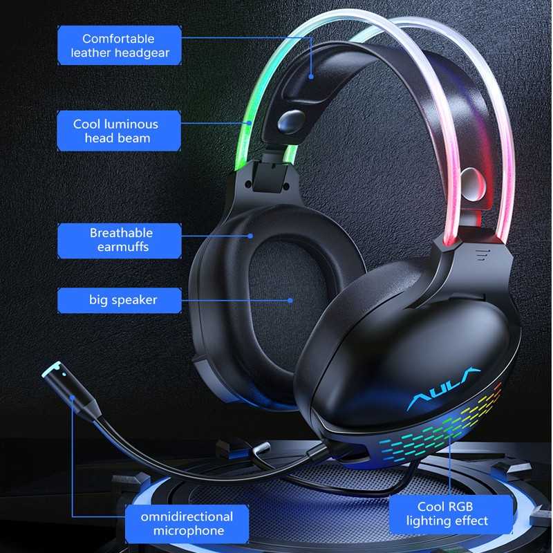 Jual Headset Gaming AULA S503 Jack3.5– Streamer Light RGB