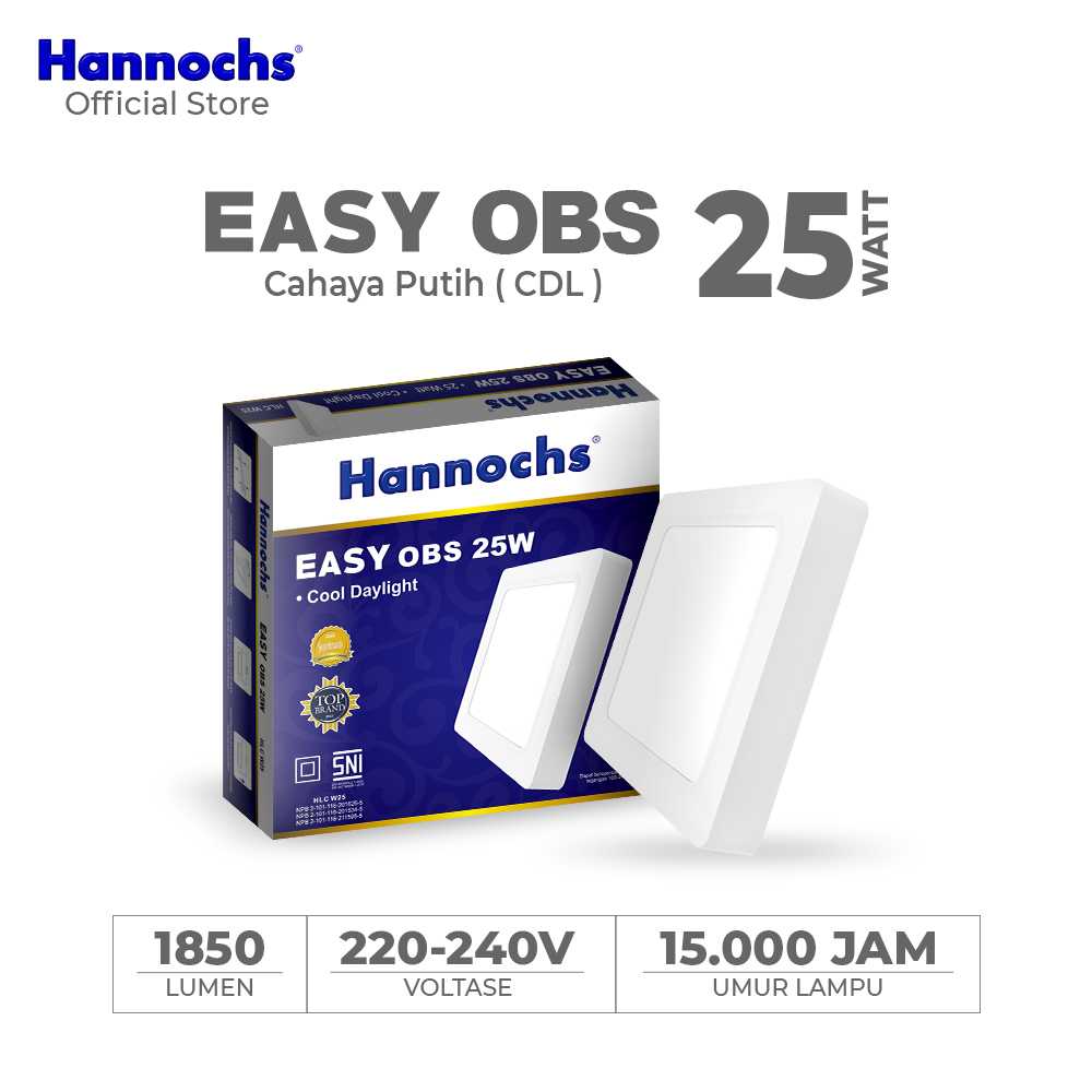 Jual Hannochs Downlight LED EASY 25W OBS Cahaya Putih Outbow