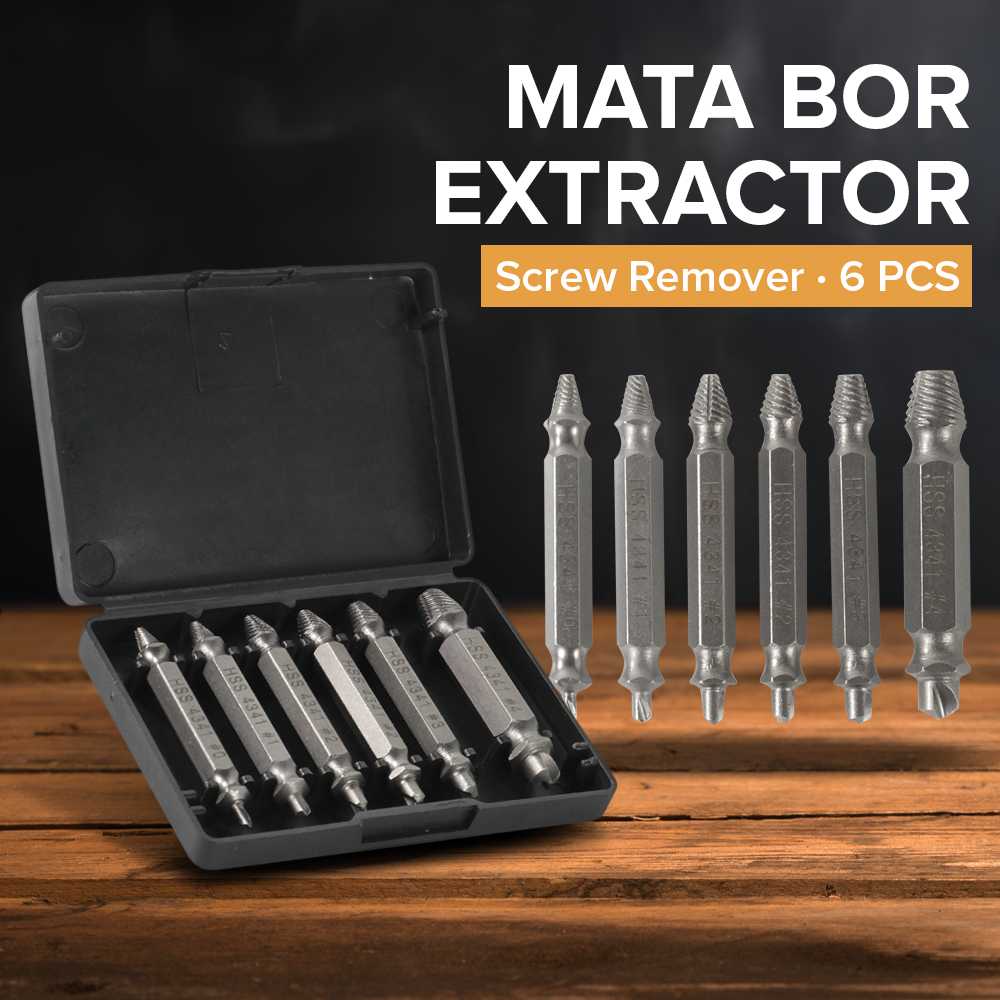 Jual DIZAINLIFE Set Mata Bor Extractor Broken Screw Remover 6