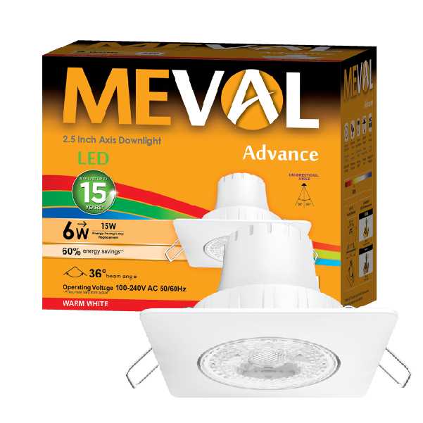 Jual MEVAL- LED Downlight Axis 2.5 Inch 6W - Square, Kuning