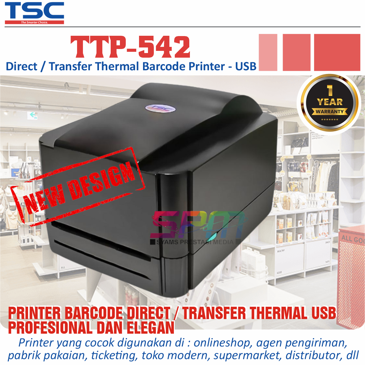 Jual Printer Barcode Label Sticker TSC TTP542 TTP 542 Thermal