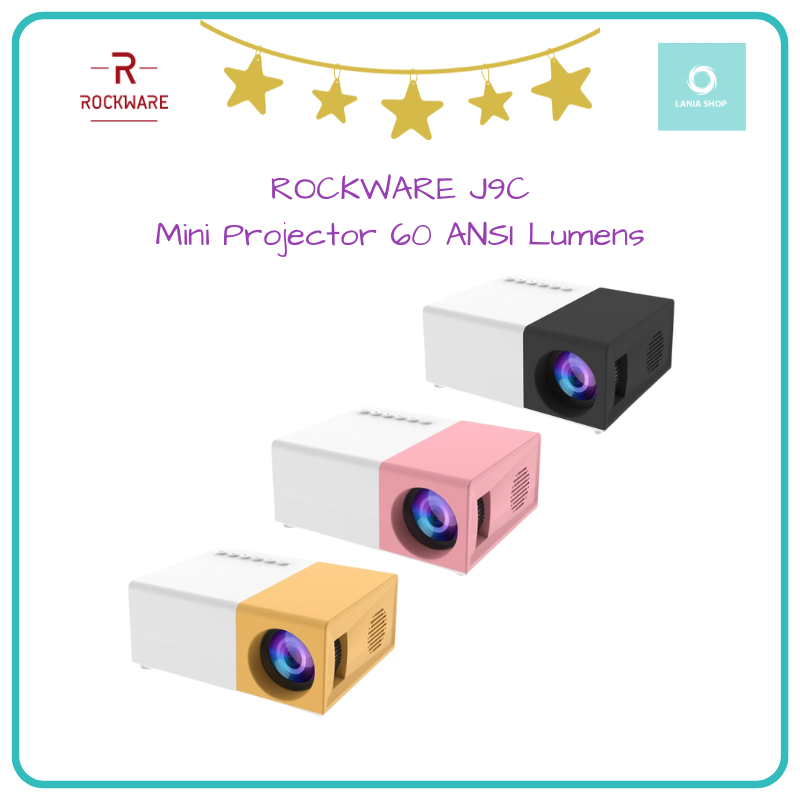 Jual ROCKWARE J9C - Mini Portable Projector 60 ANSI Lumens