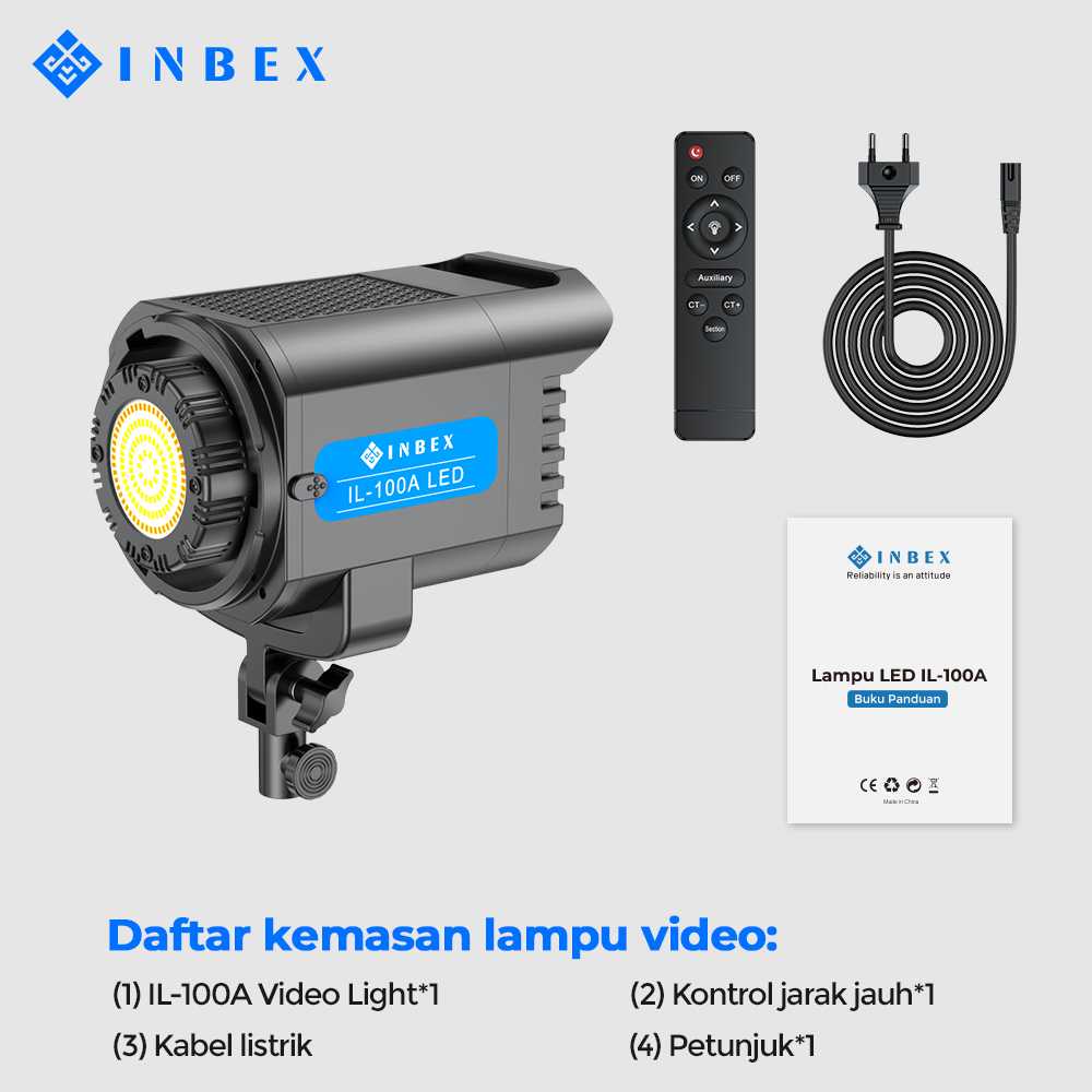 Jual INBEX IL-100A LED Video Light Bowens Mount for Studio
