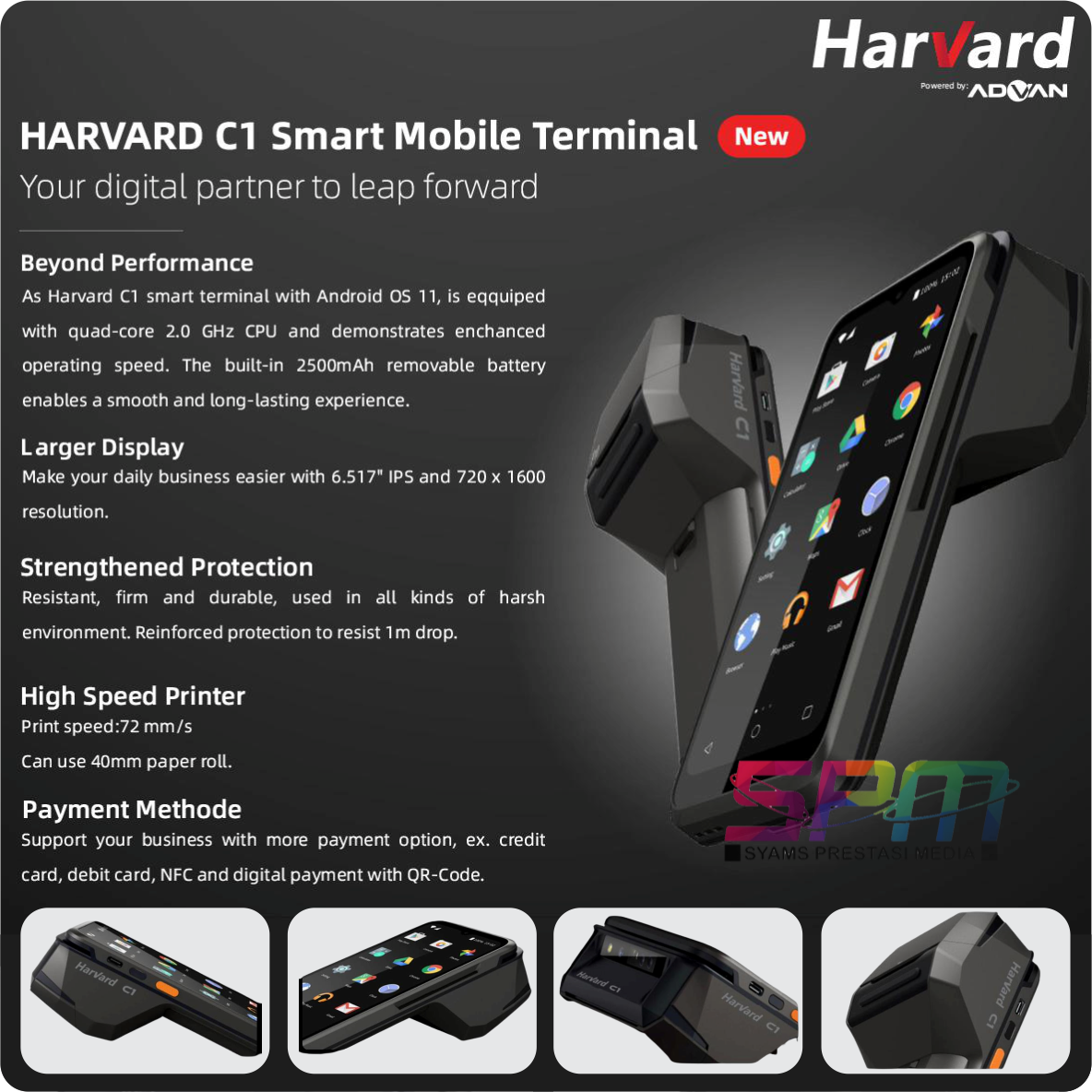 Jual ADVAN HARVARD C1 EDC SMART MOBILE TERMINAL PLUS 58MM