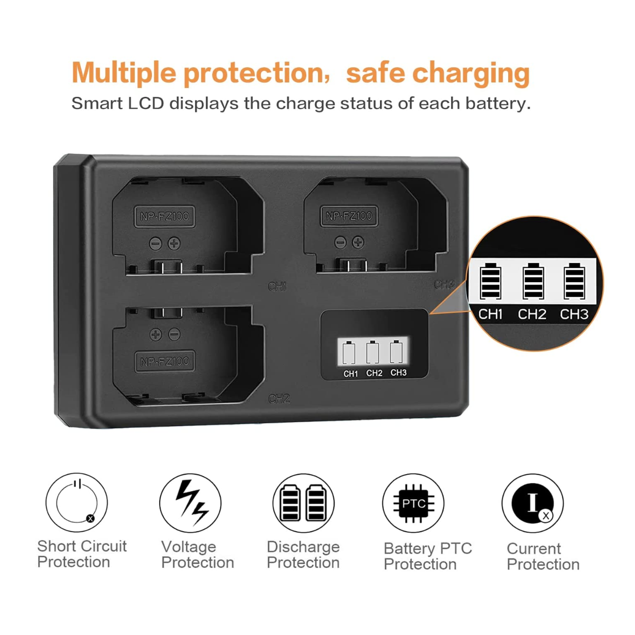 Jual MANBILY Charger Baterai Kamera NP-FZ100 3 Slot for Sony