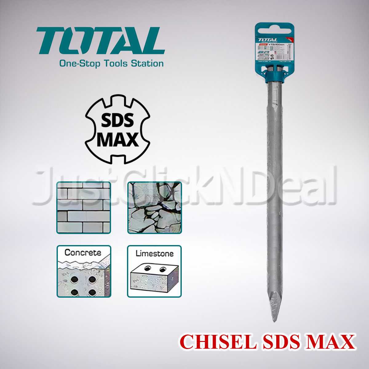 Jual TOTAL SDS MAX Chisel 18 x 400 mm Mata Bor Bobok Tembok Beton