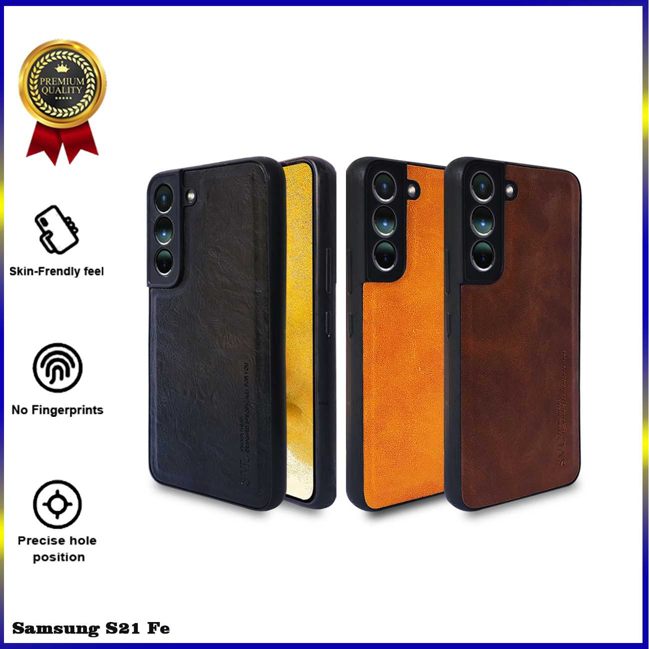 Jual Samsung S21 FE Case SVL Leather Casing Slim Softcase Kulit