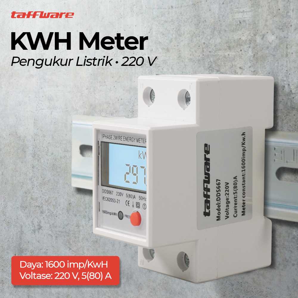 Jual Taffware kWh Pengukur Listrik Power Voltmeter 220V - DDS667