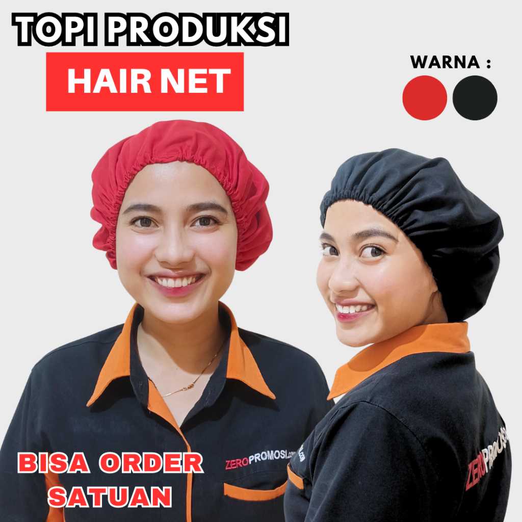 Jual Topi Hairnet Kain Drill / topi koki chef / Topi Pabrik