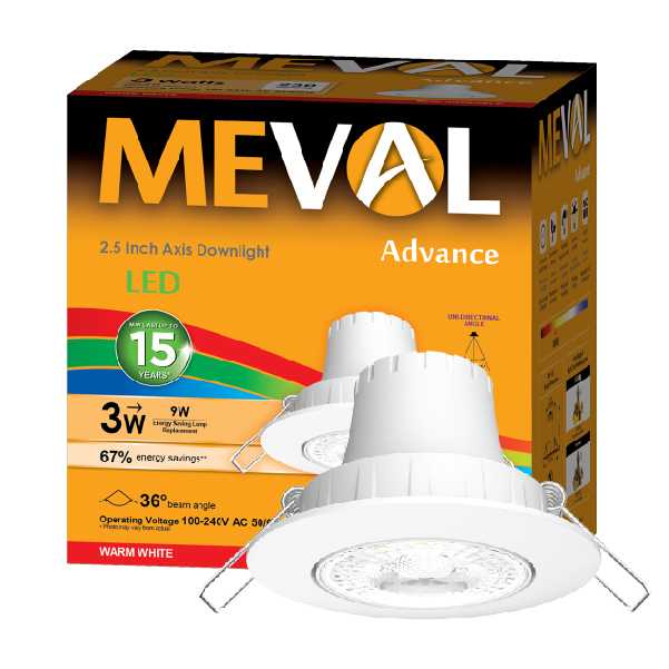 Jual MEVAL - LED Downlight Axis 2.5 Inch 3W - Round, Kuning