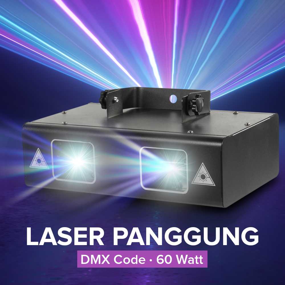 Jual E&Q Lampu Sorot Panggung Laser Stage Light Double Head RGB