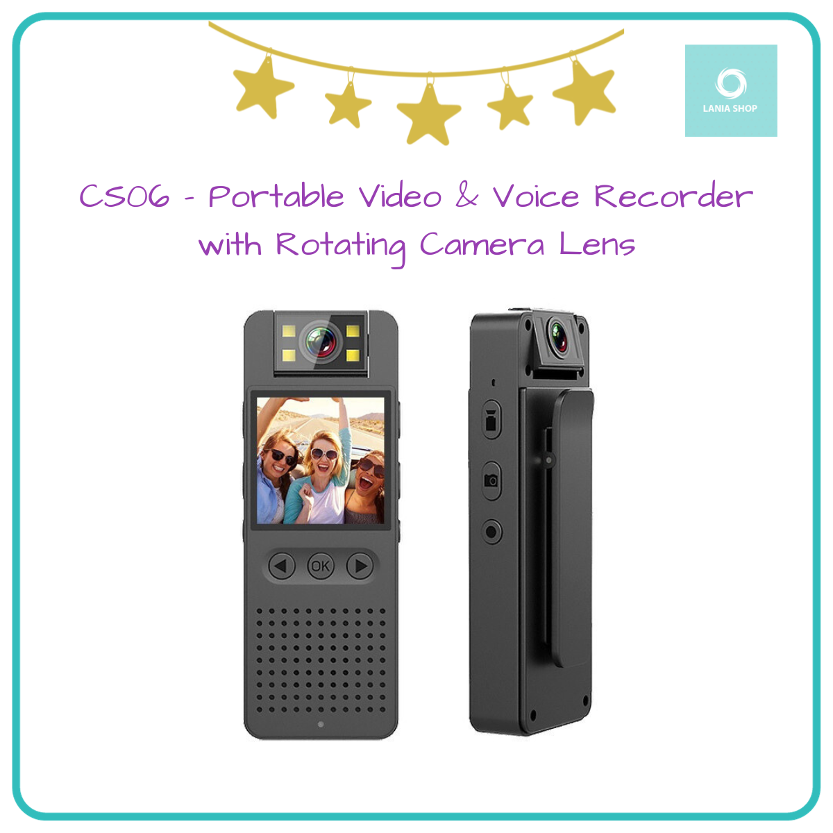 Jual CS06 - Portable Video & Voice Recorder with Rotating Camera