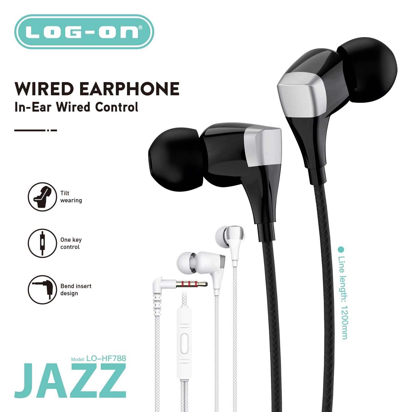 Jual LOG ON WIRED EARPHONE JAZZ LO-HF788 In Ear Control FULL