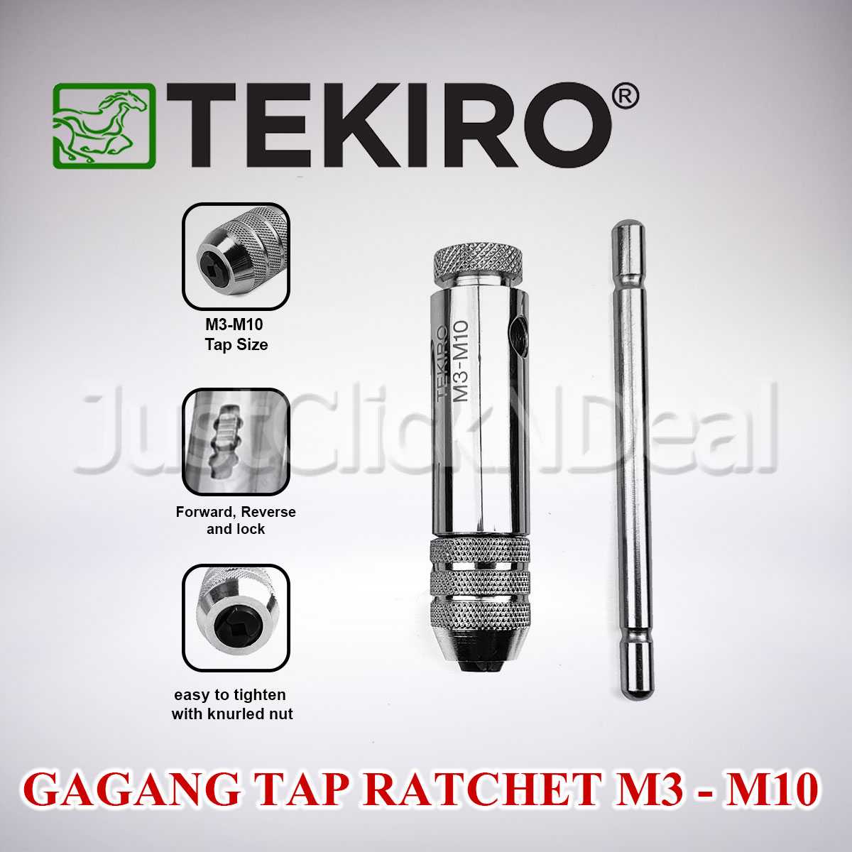 Jual TEKIRO Gagang Tap Racet M3 - M12 Ratchet Handle | Jakmall.com