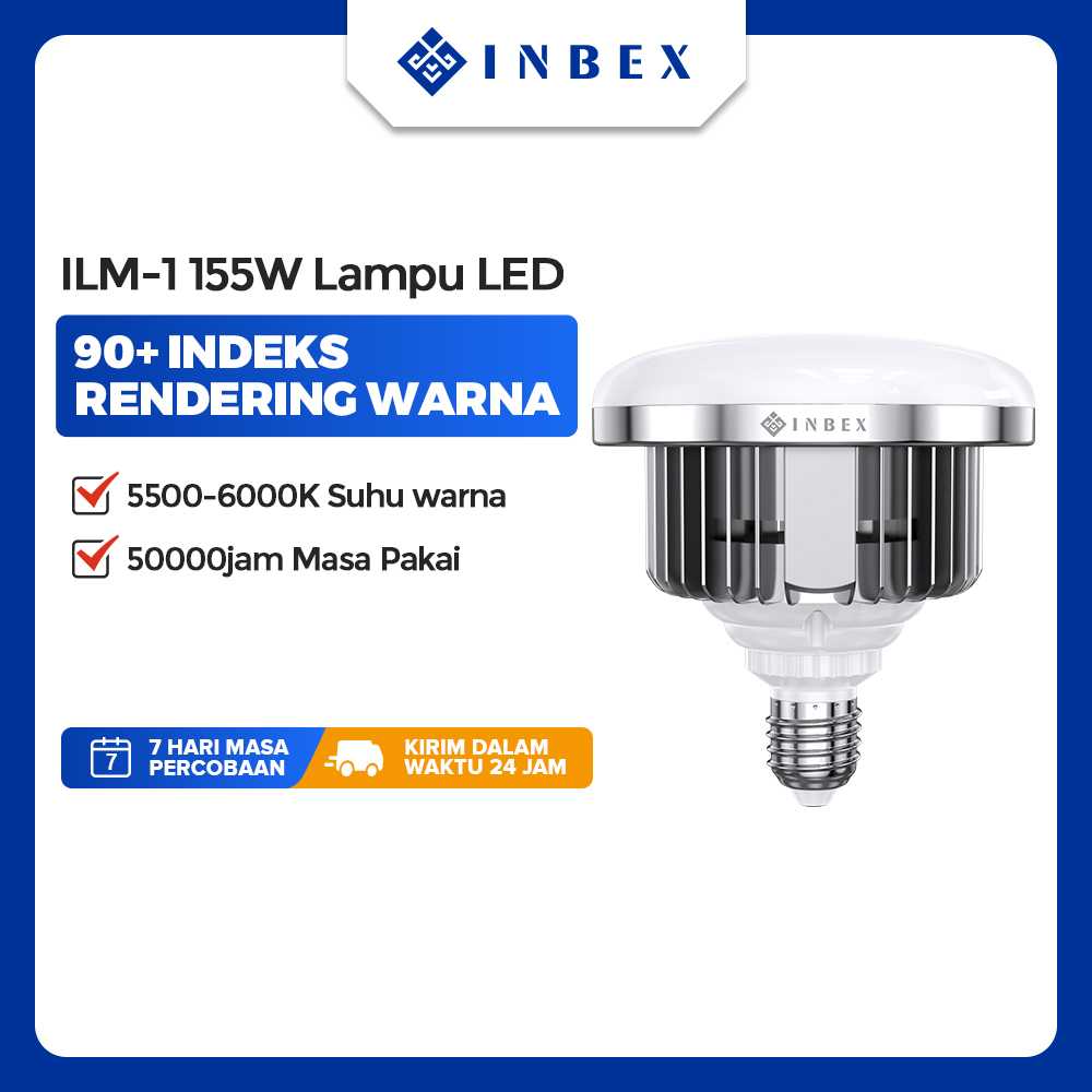 Jual INBEX 155W E27 Light Bulb LED 5500K-6000K for Softbox