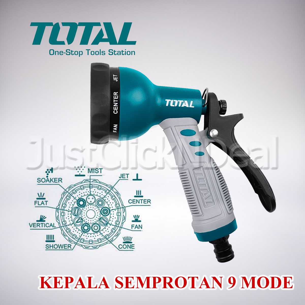 Jual TOTAL Kepala Semprotan Selang Air Taman 9 Mode Plastic
