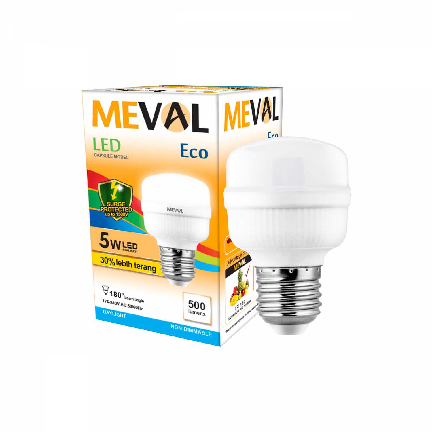 Jual MEVAL - LED Kapsul ECO 5W - Putih | Jakmall.com