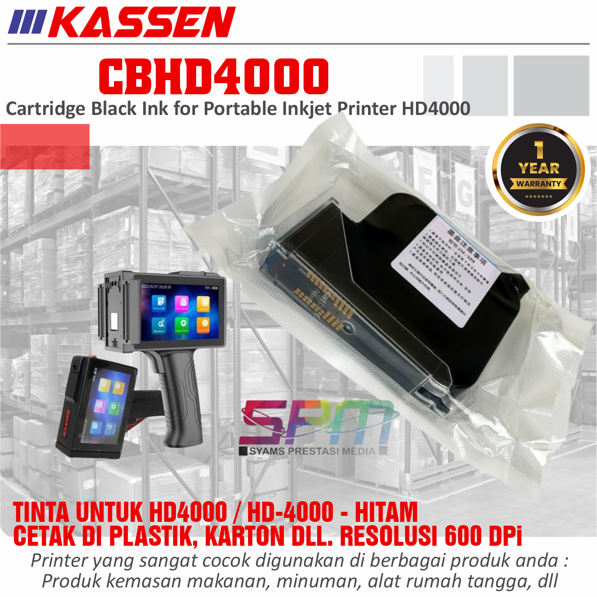 Jual Cartridge Tinta Hitam Black Printer Kassen HD4000 / HD-4000