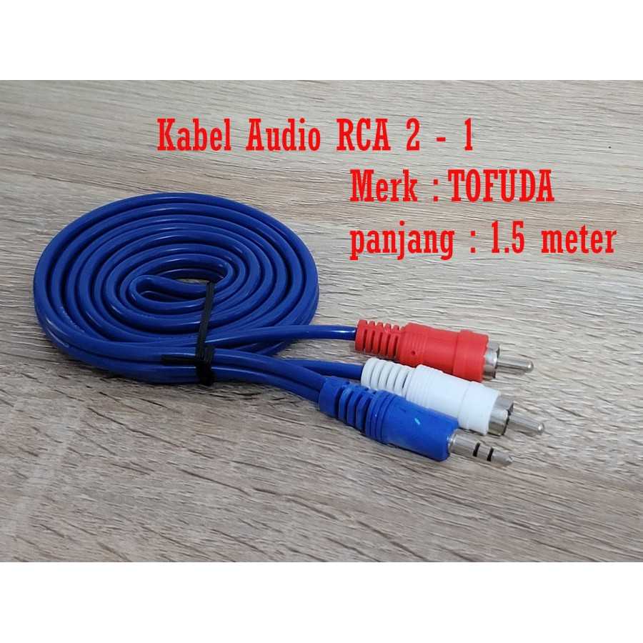 Jual Kabel Audio RCA 2 - 1 TOFUDA 2k1 Jack 3.5mm pjg 1.5meter