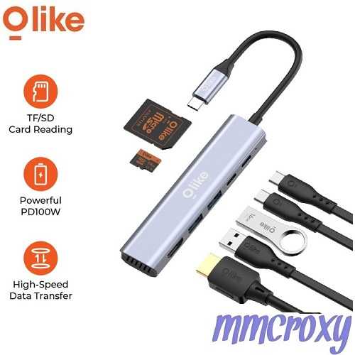 Jual Olike DH3 7in1 1 USB-C HUB Adapter With HDMI 4K PD 100W USB