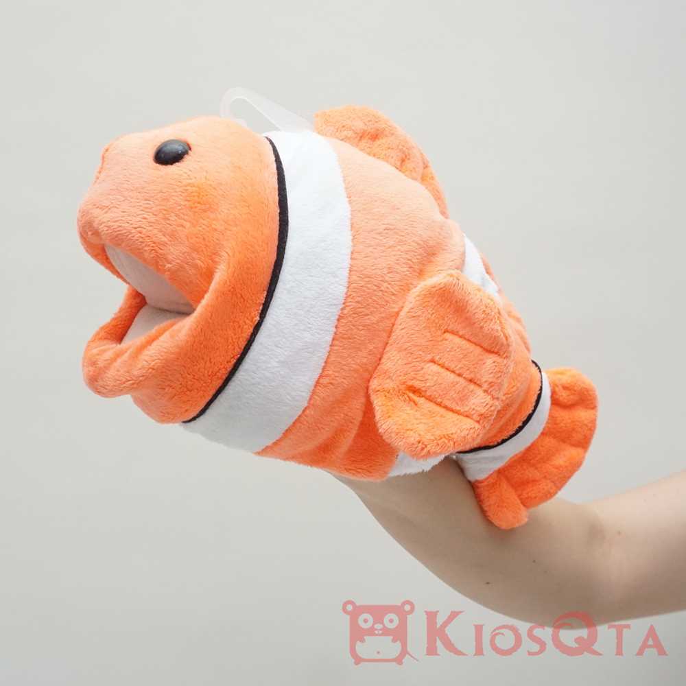 Jual boneka tangan nemo clown fish hand puppet mulut buka tutup